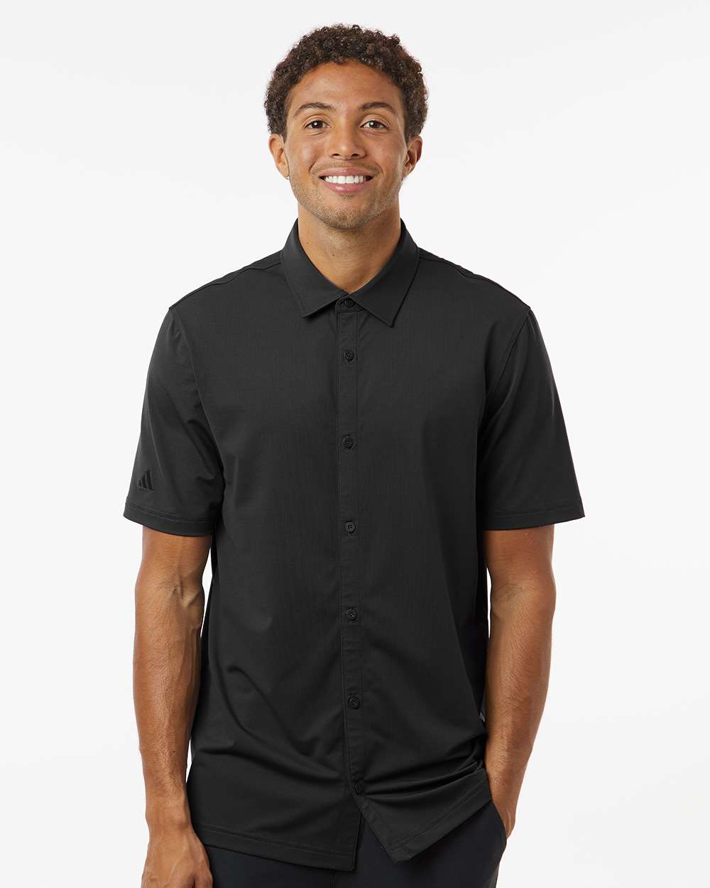 Adidas A595 - Men's Full Button Down Short Sleeve Shirt