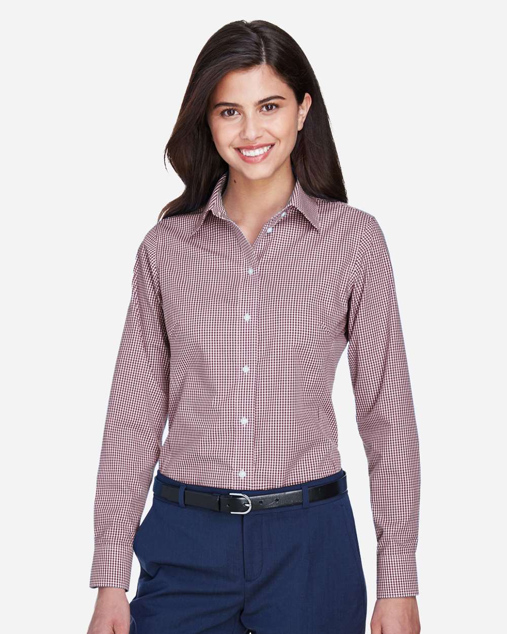 Devon & Jones D640W - Women's Crown Collection® Gingham Check Woven ...