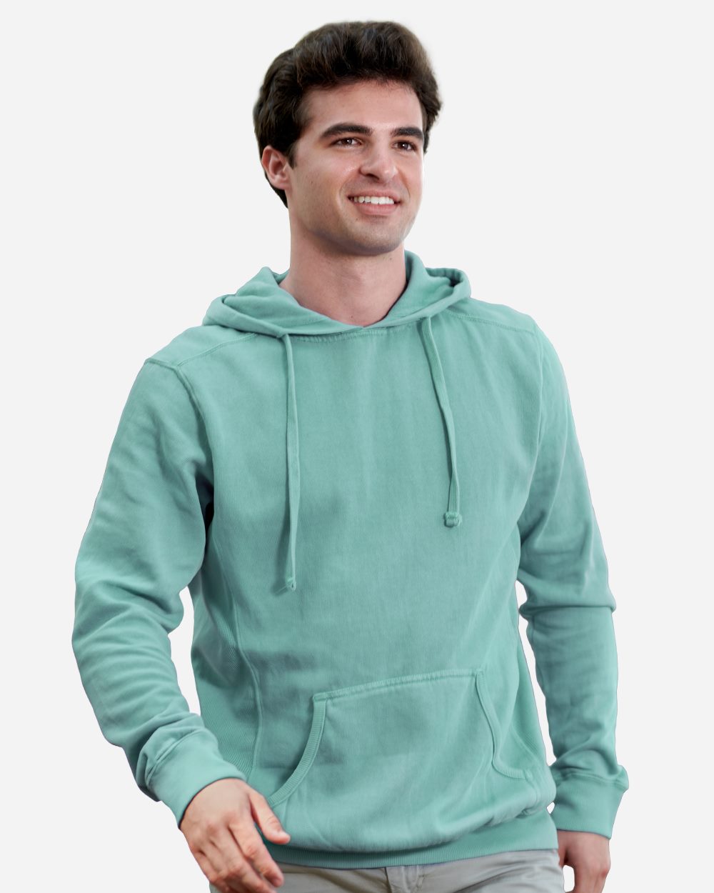 J. America 8730 - Pigment-Dyed Fleece Hooded Sweatshirt