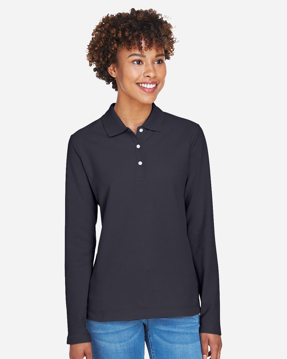 Devon & Jones D110W - Women's Pima Piqué Long Sleeve Polo