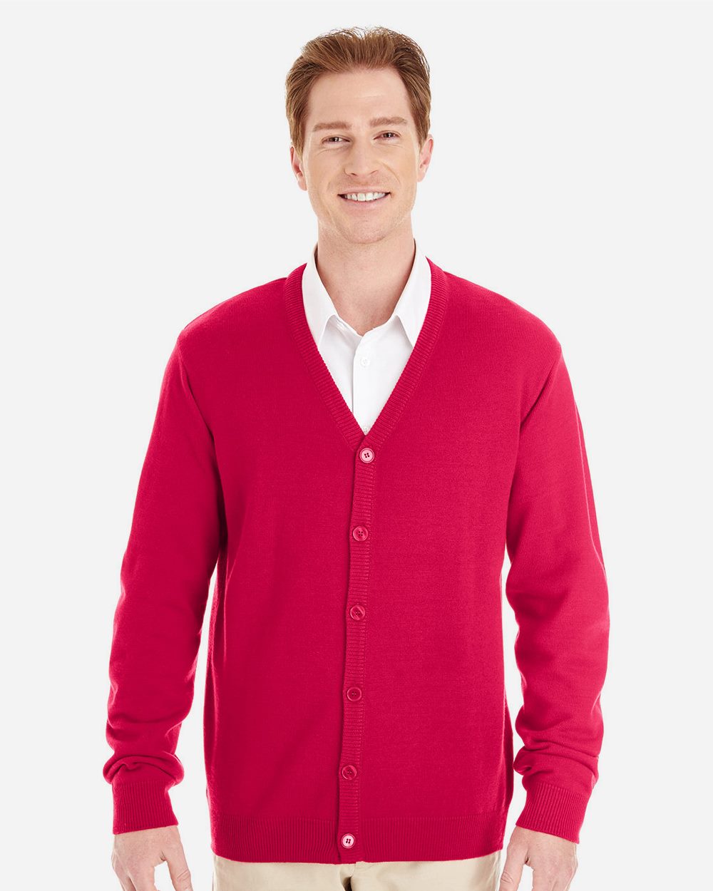 Harriton M425 - Men's Pilbloc™ V-Neck Button Cardigan Sweater
