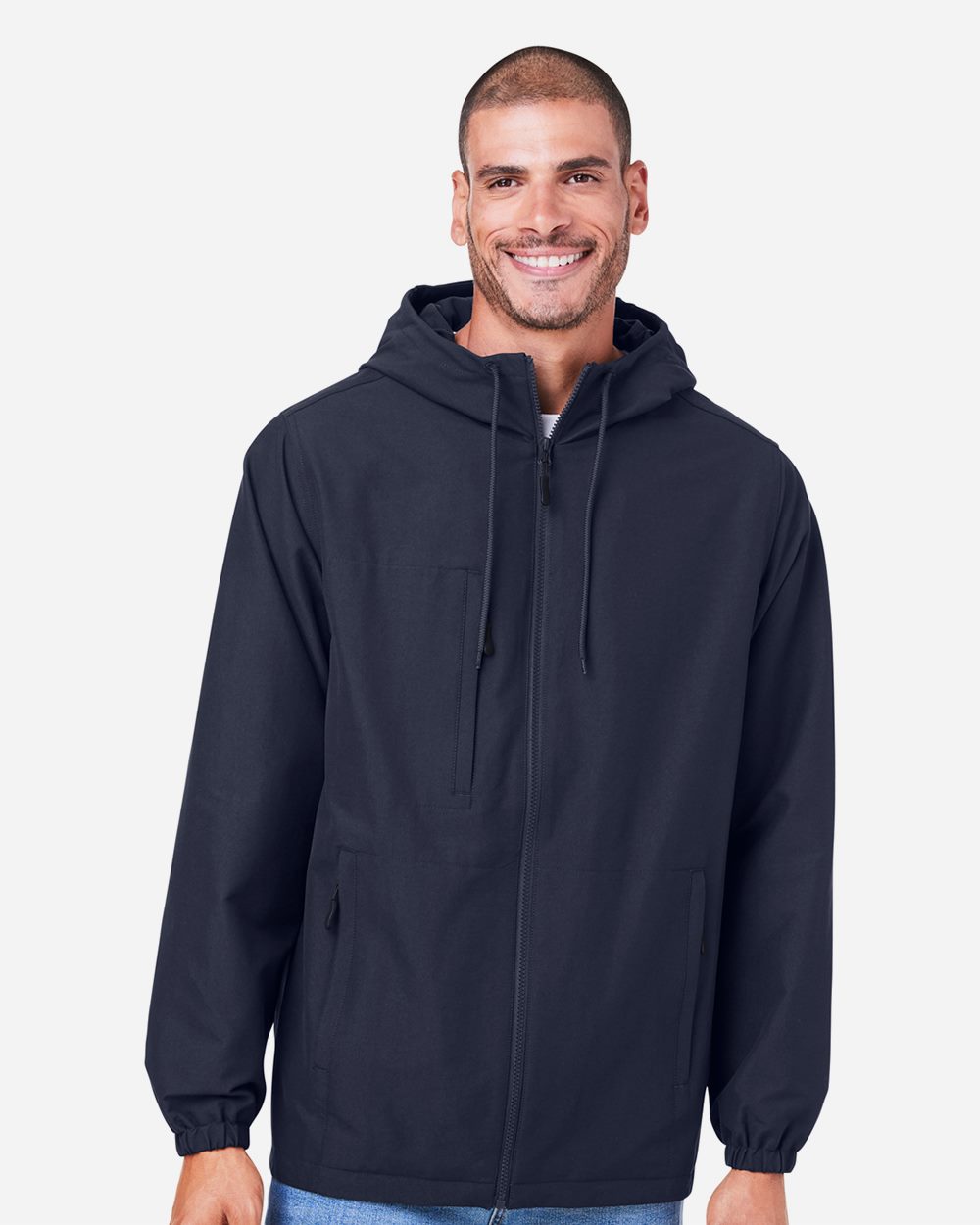 Harriton M73 - Unisex Flex Twill Hooded Jacket