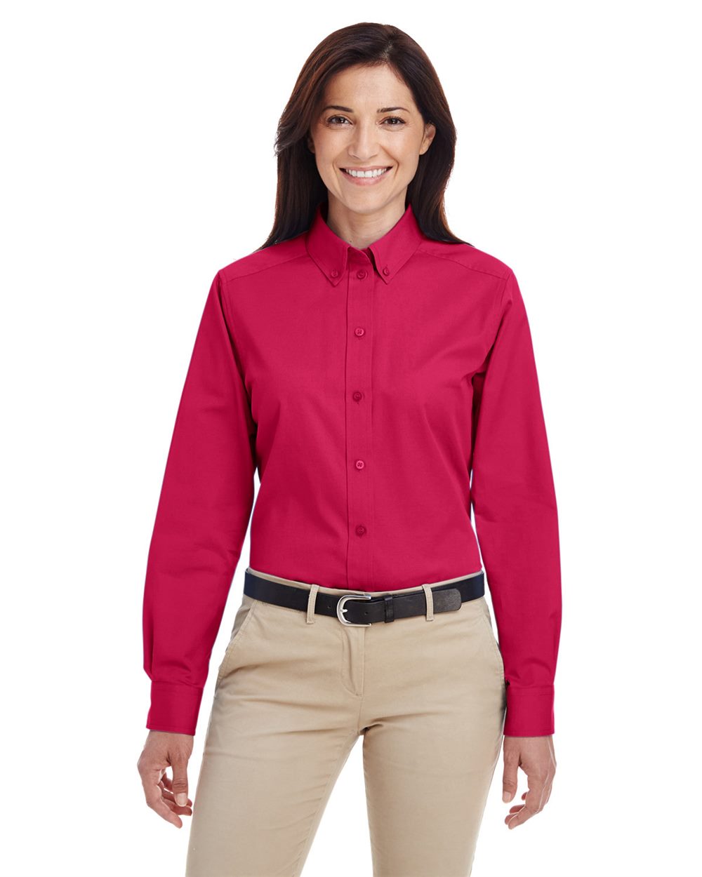 Harriton M581W - Women's Foundation Cotton Twill Shirt with Teflon