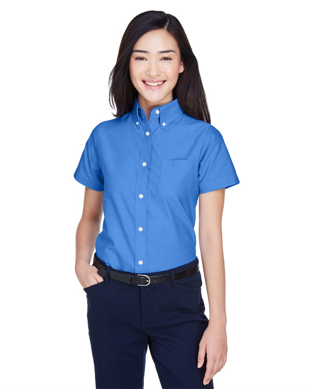 UltraClub 8973 - Women's Classic Wrinkle-Resistant Short-Sleeve Oxford