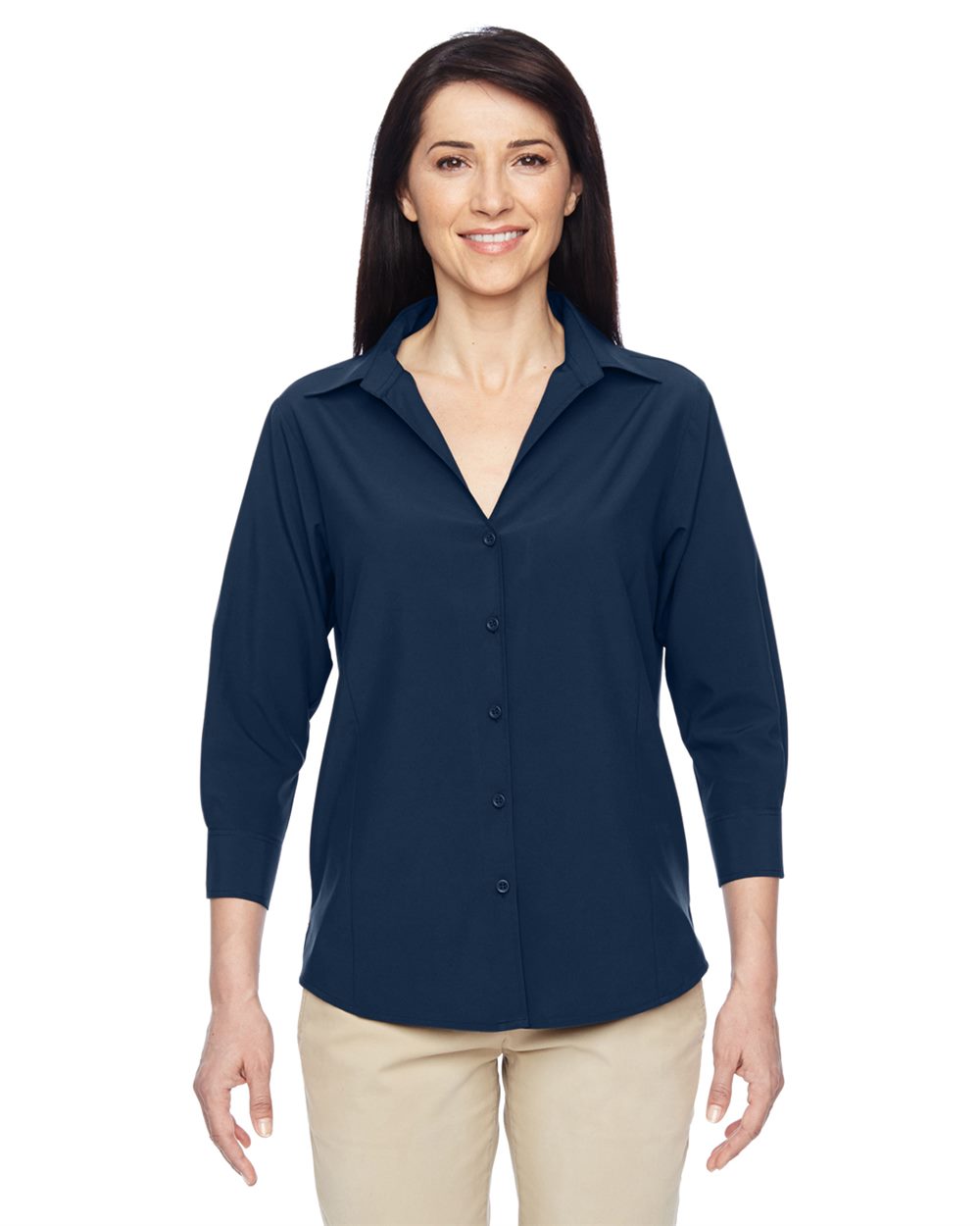 Harriton M610W - Women's Paradise Three-Quarter Pullover Sleeve Performance Shirt