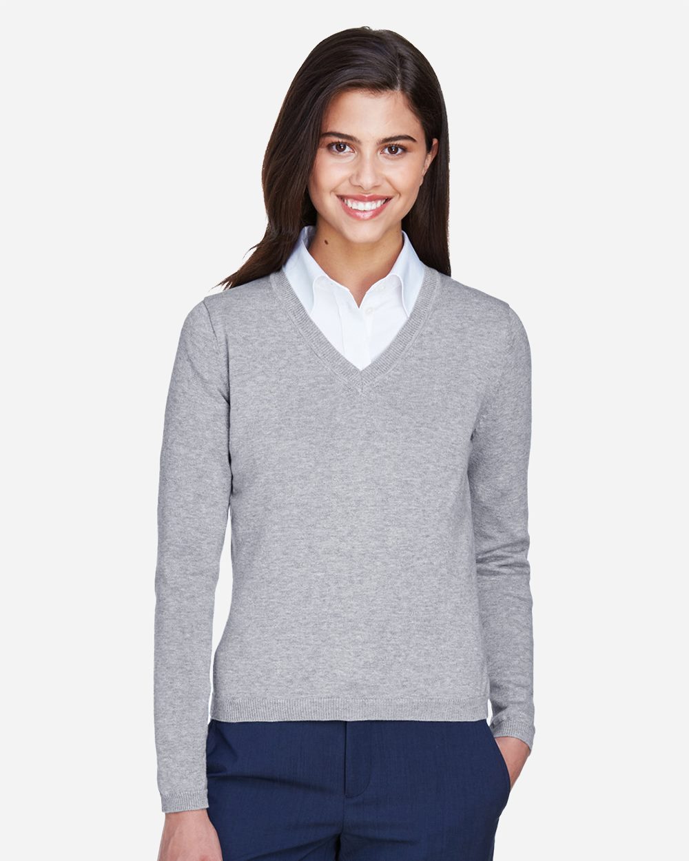 Devon & Jones D475W - Women's V-Neck Sweater