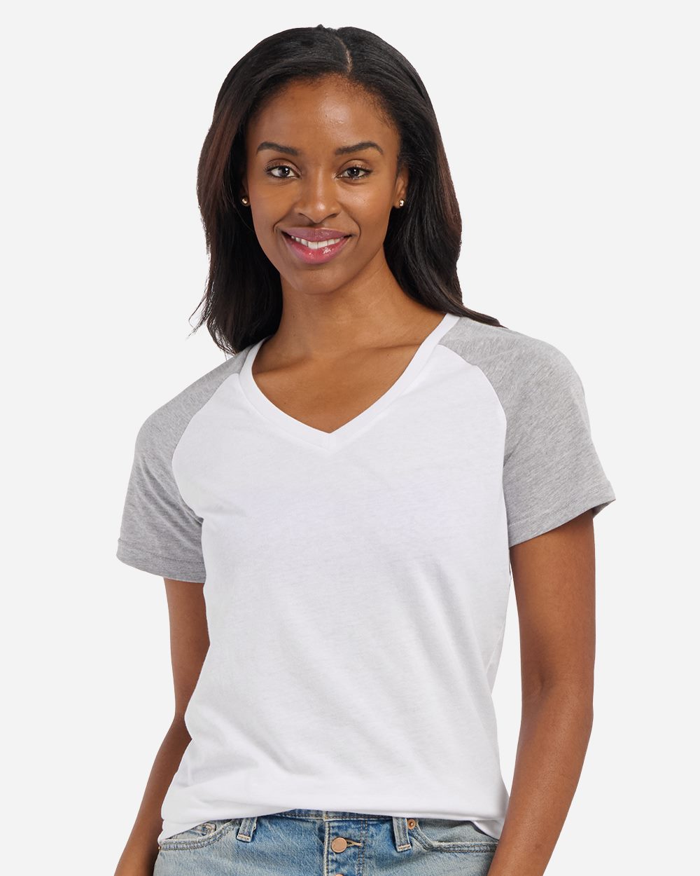 Boxercraft BW2204 - Women's Colorblocked V-Neck T-Shirt